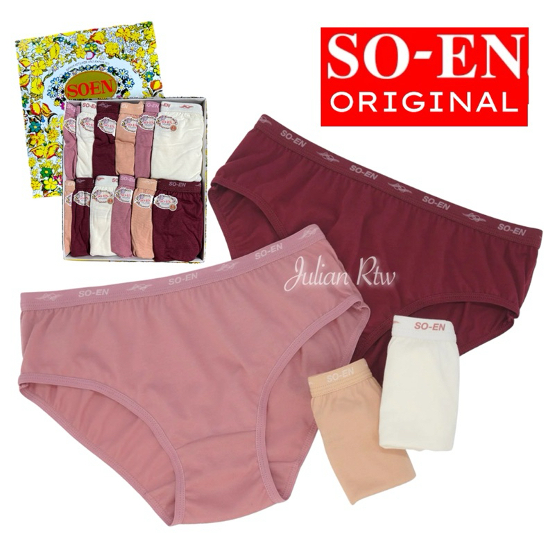 6-12PIECE Original SOEN BBC Plain Adult Underwear Ladies Panty SO EN ...