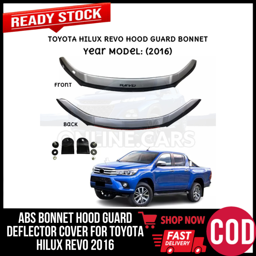 GCAO ABS Bonnet Hood Guard Deflector Cover for Toyota Hilux Revo 2016 ...
