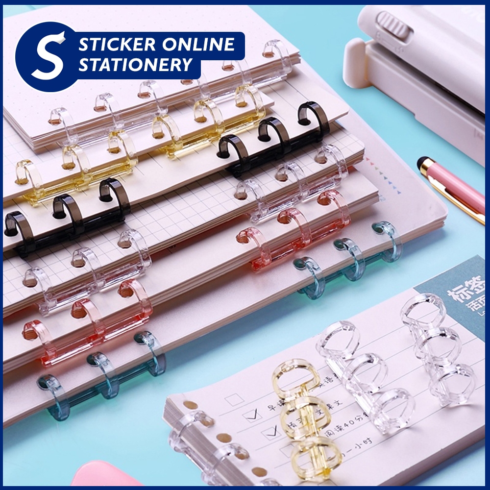 5pcs 3 Holes Crystal Ring Binder Transparent Binding Spines Combs 50 ...