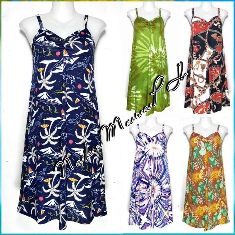 pambahay Daster | printed | garter | Sleeveless | Spaghetti Dress ...