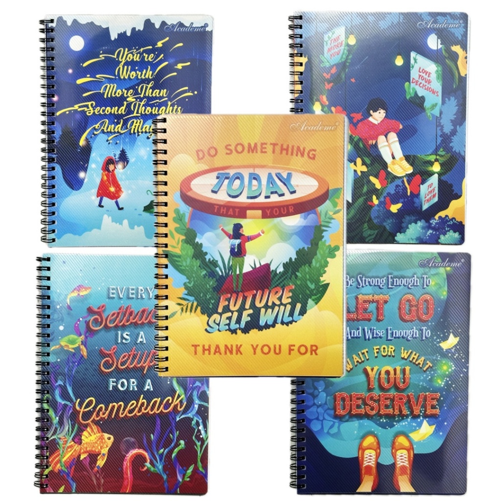 Academe Inspired Series Notebook with Plastic Cover 80 Leaves assorted ...