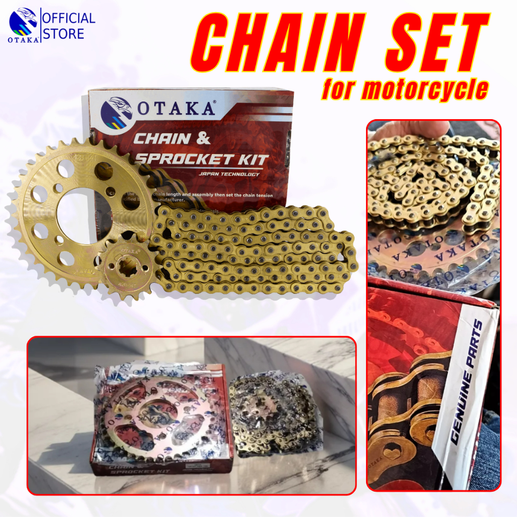 OTAKA CHAIN SET CB125/HD3/X4/WIND/CT125/SNIPER/ROUSER/YTX/STX/FZ/SZ ...