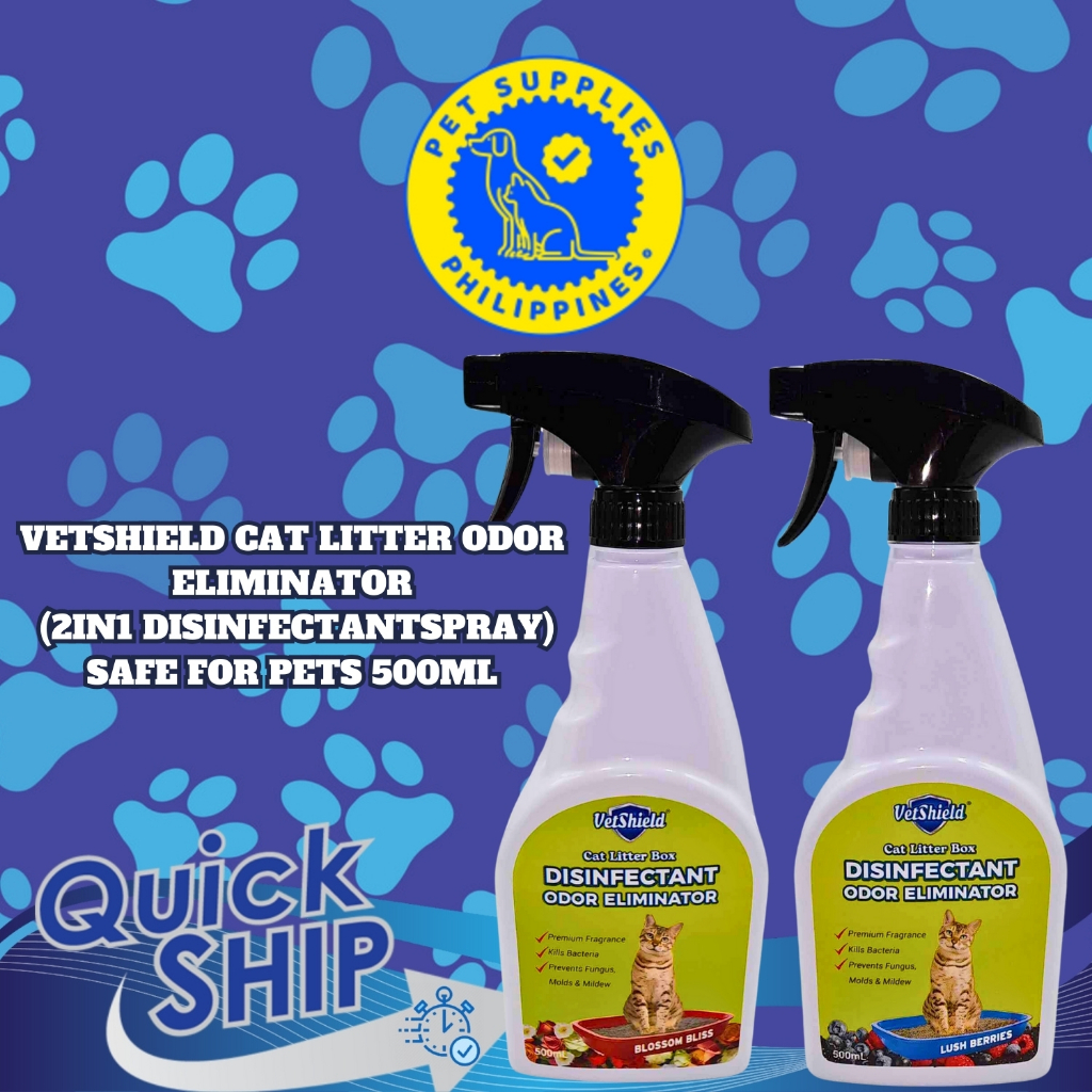 VetShield Cat Litter Odor Eliminator (2in1 Disinfectant Spray) Safe for Pets 500ml | Shopee ...