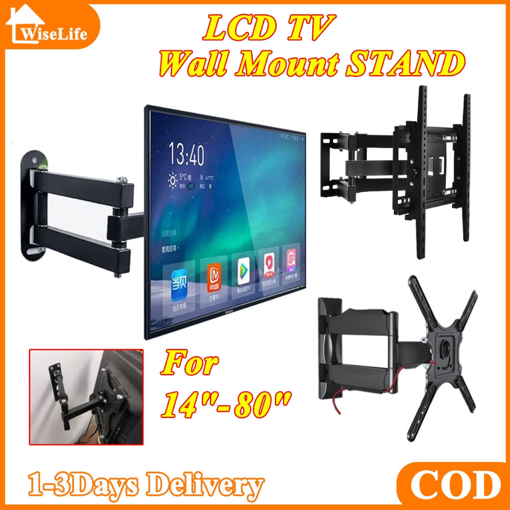 TV Wall Mount Bracket Swivel Tilt Metal Bracket 14-80 Inches Hanging TV ...