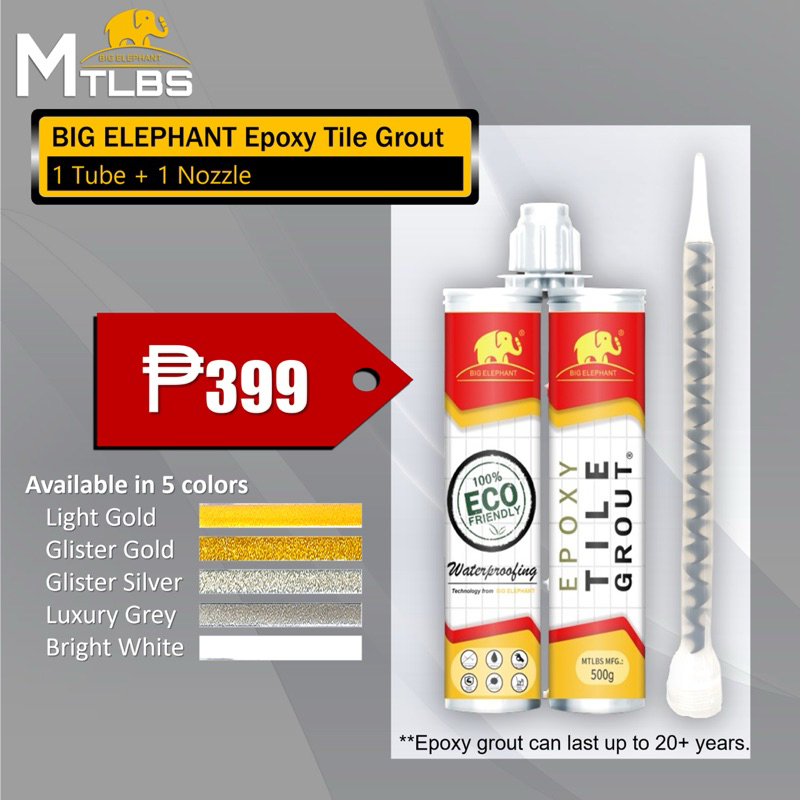 Big Elephant Double tube Tile Grout Epoxy for Construction Materials ...