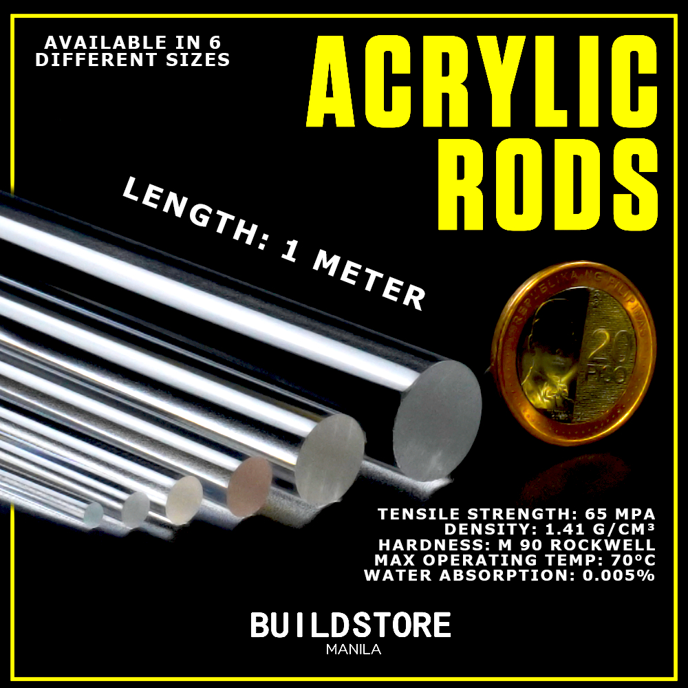 PMMA Acrylic Rods ( 2mm,4mm, 6mm, 10mm diameter ) | Shopee Philippines