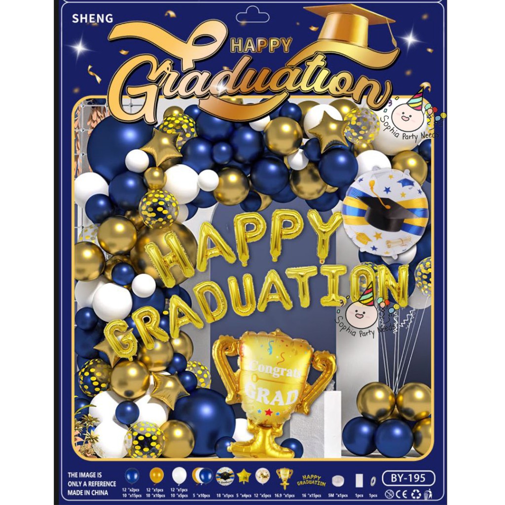 Balloon Garland Decoration Set for Congrats Grad Students! and Happy ...