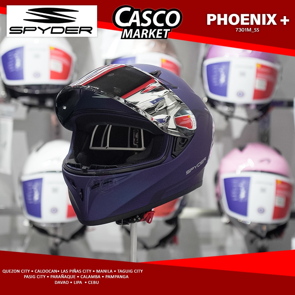 SPYDER PHOENIX+ PLAIN COLOR FULL FACE SINGLE VISOR MOTORCYCLE HELMET ...