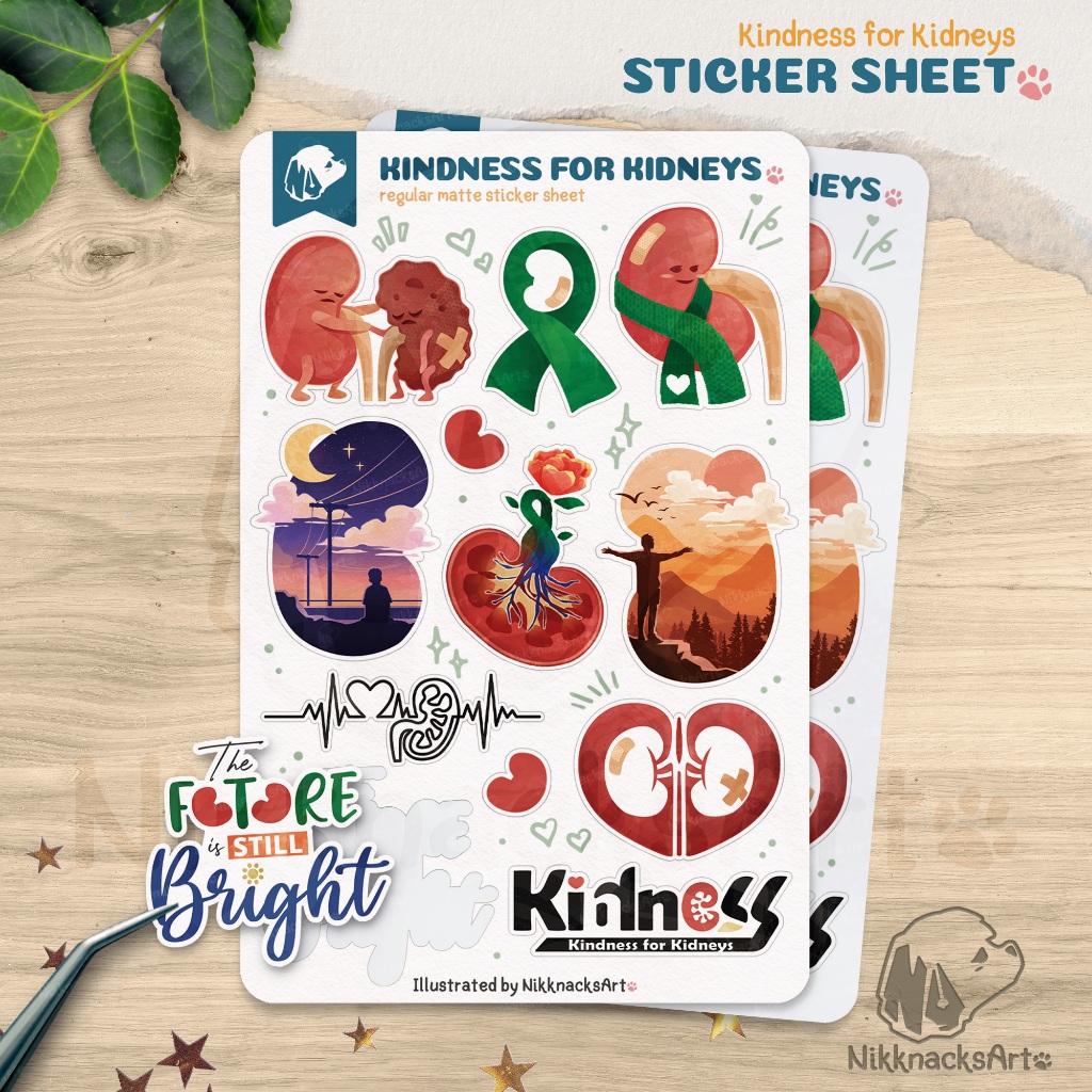 Kindness for Kidneys (Sticker for a Cause) Sticker Sheet | Bujo ...