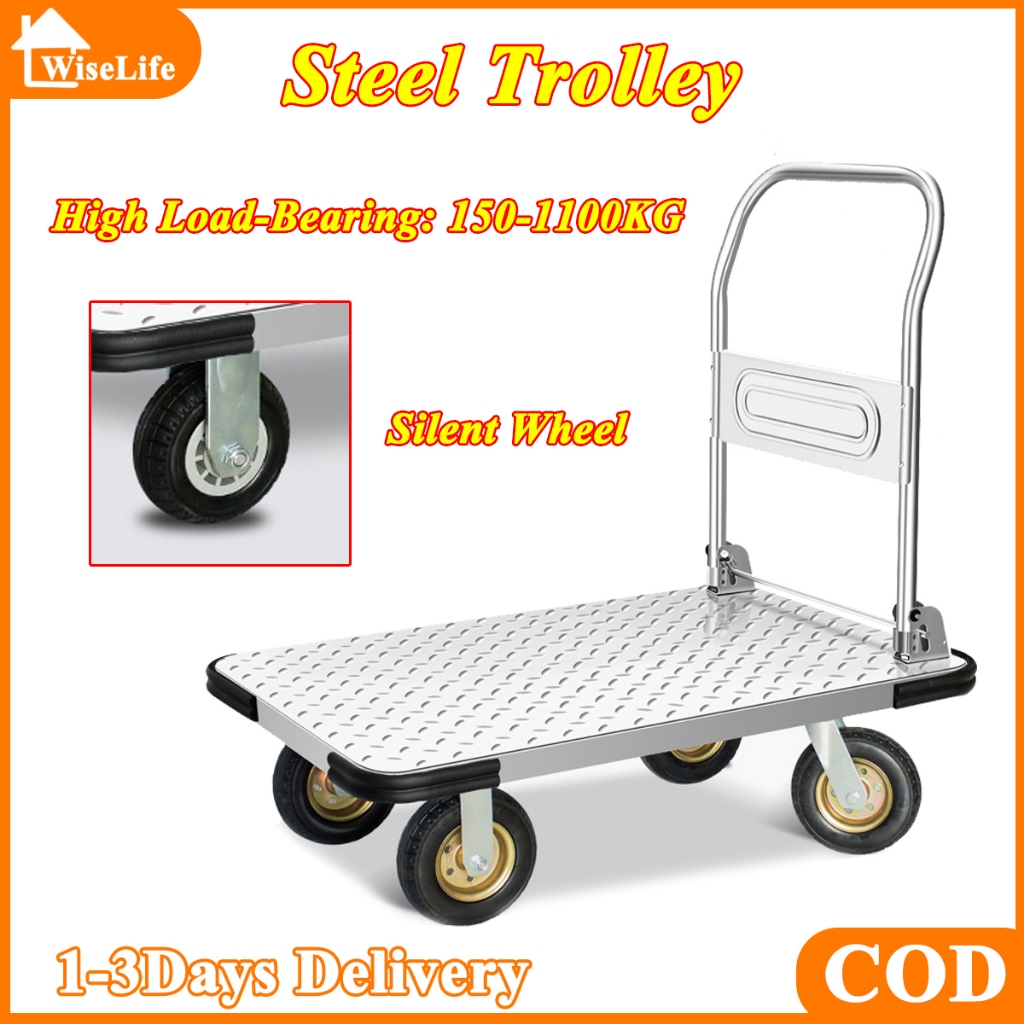 Foldable Trolley Cart Portable Cargo Cart Trolley Hand Truck Heavy Duty ...