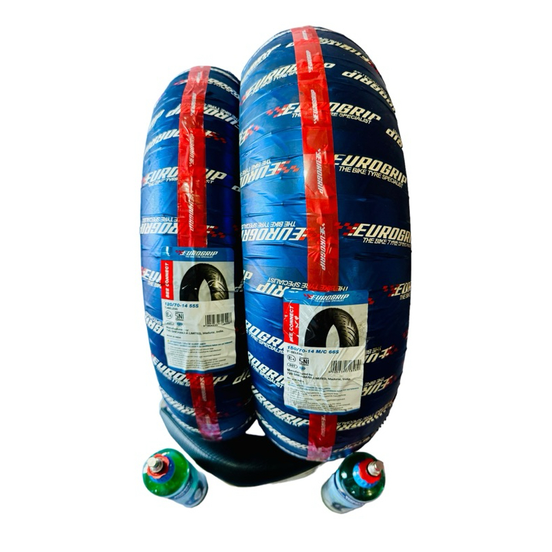 EUROGRIP TIRE BEE CONNECT 150/70/14 / 120/70/14 TUBELESS WITH SEALANT ...