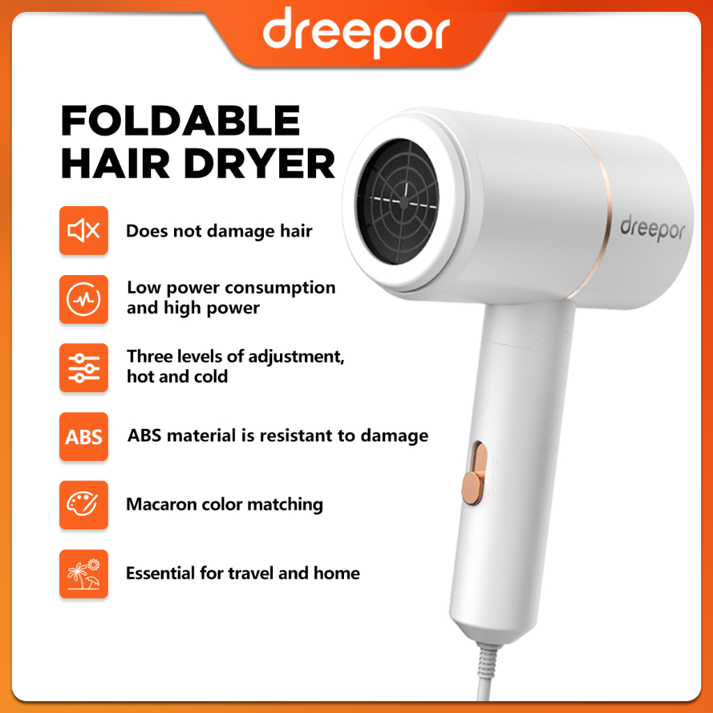 Dreepor Blower Hair Dryer and straightener Foldable Electric Hair ...
