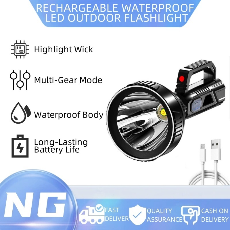 NG Rechargeable Waterproof LED Search Light Spotlight Big Beam Patrol ...