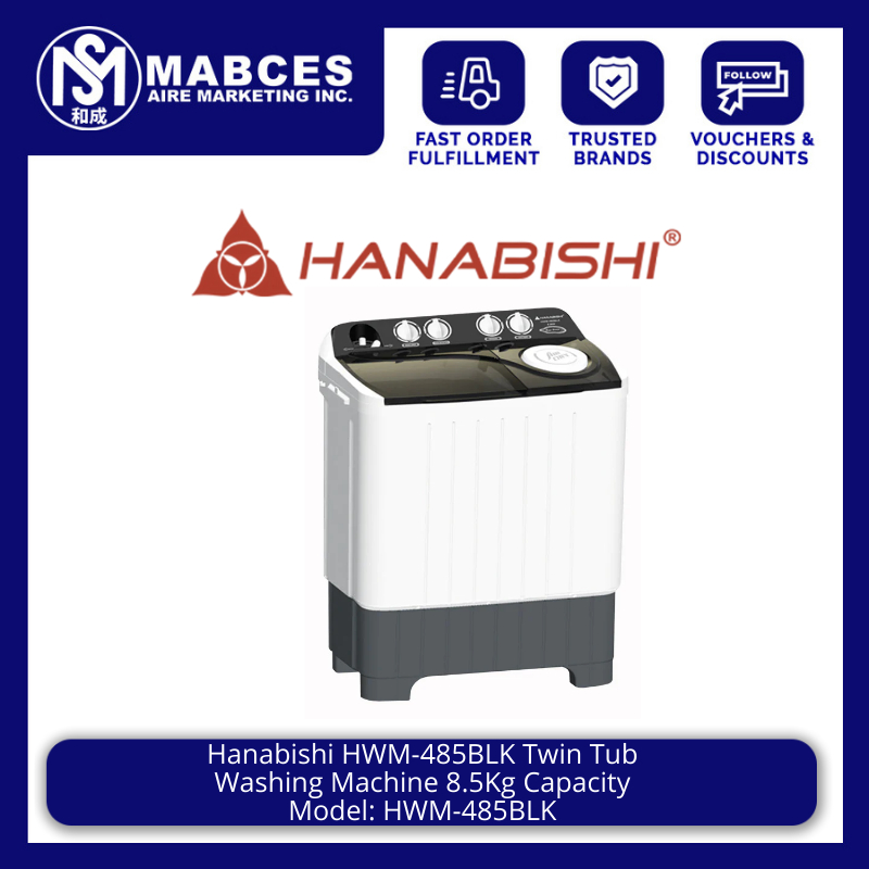 Hanabishi HWM-485BLK 8.5Kg Twin Tub Washing Machine | Shopee Philippines