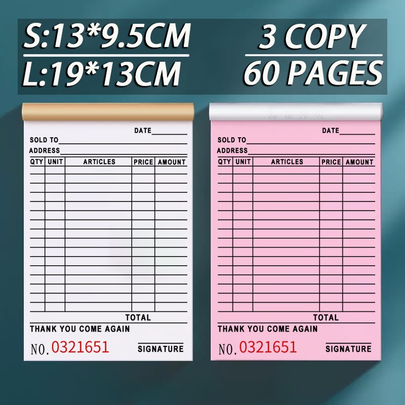 Size 13X19CM shipping Receipt Resibo carbon paper Receipt 2/3 copies ...