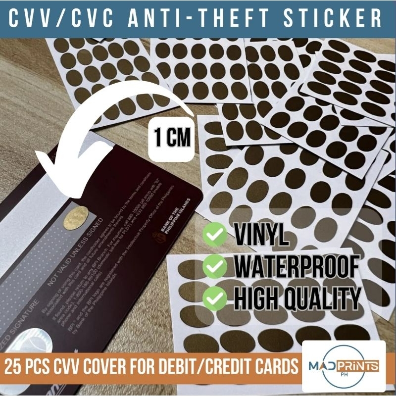25 PIECES CVC / CVV DEBIT AND CREDIT CARD PROTECTION STICKER | Shopee ...