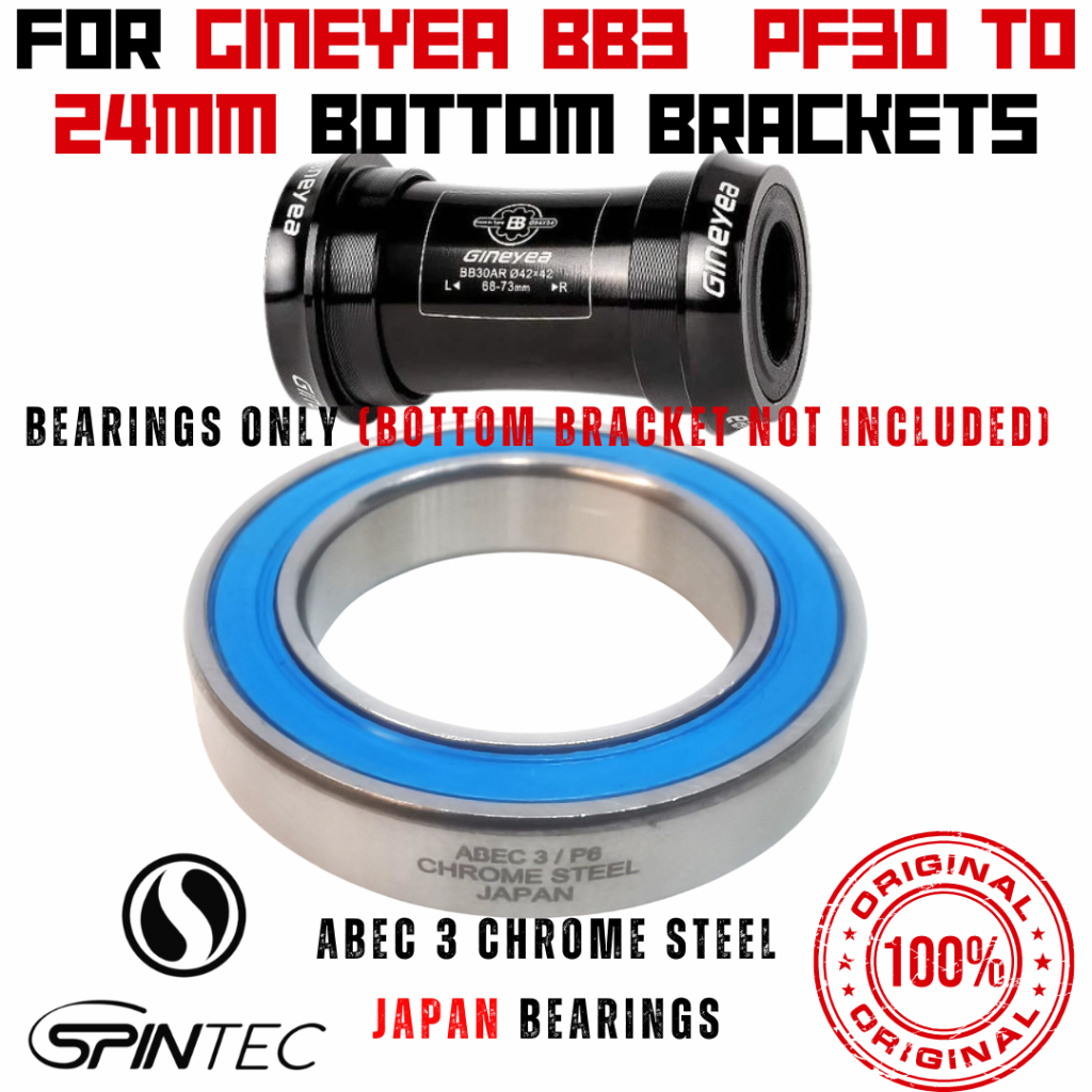 Gineyea BB30 PF30 to 24mm Bottom Bracket Chrome Steel Japan Bearings from SPINTEC (Bearings Only ...
