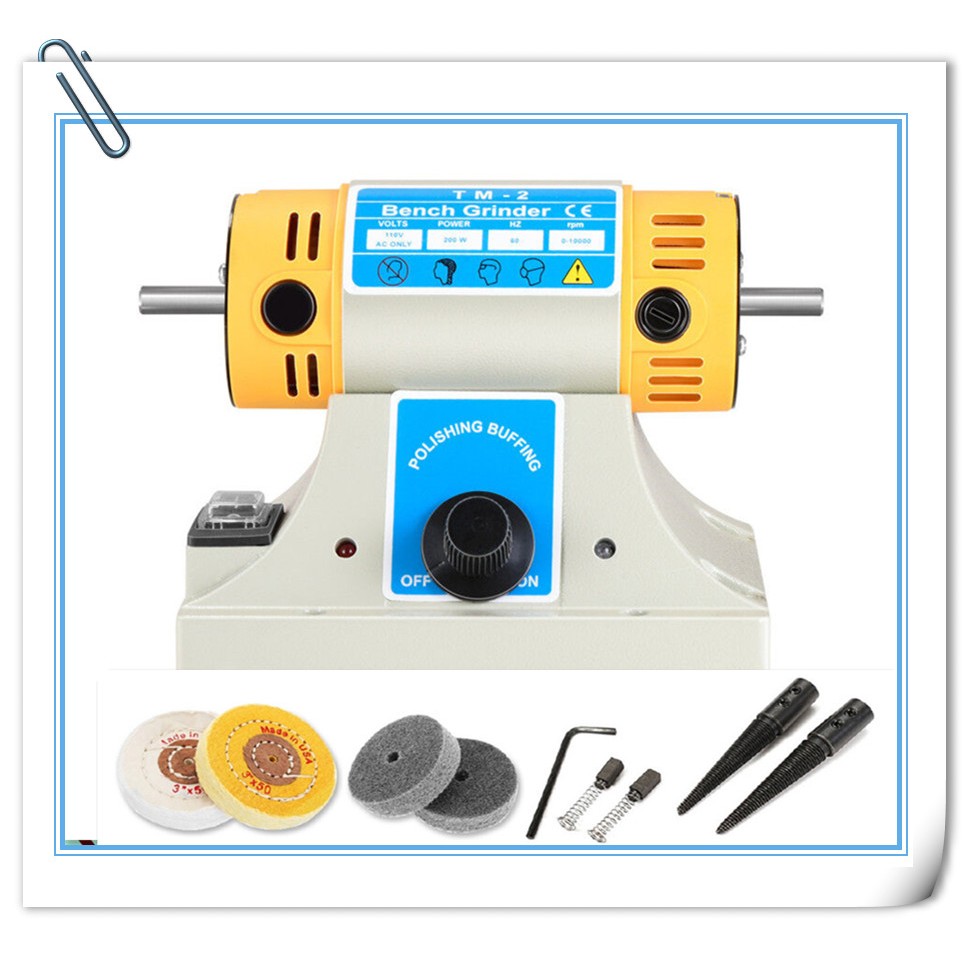 Jewelry Rock Gem Polishing Buffer Machine Bench Lathe Polisher 350w ...