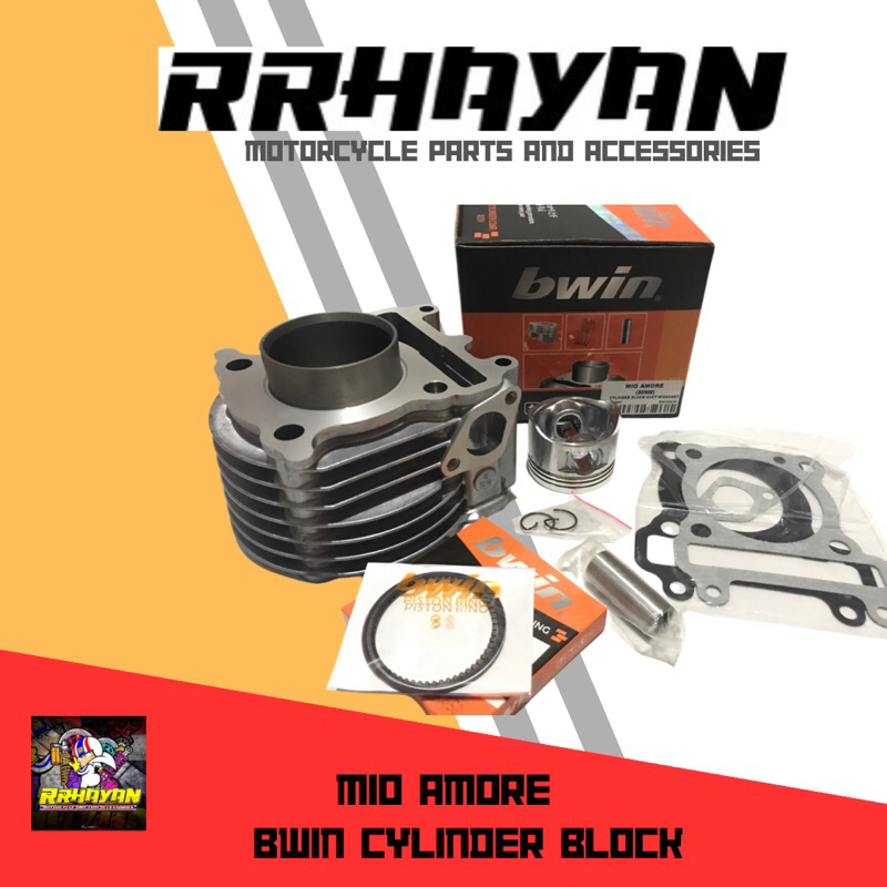 BWIN CYLINDER BLOCK ASSY SET FOR MIO AMORE (50mm) | Shopee Philippines