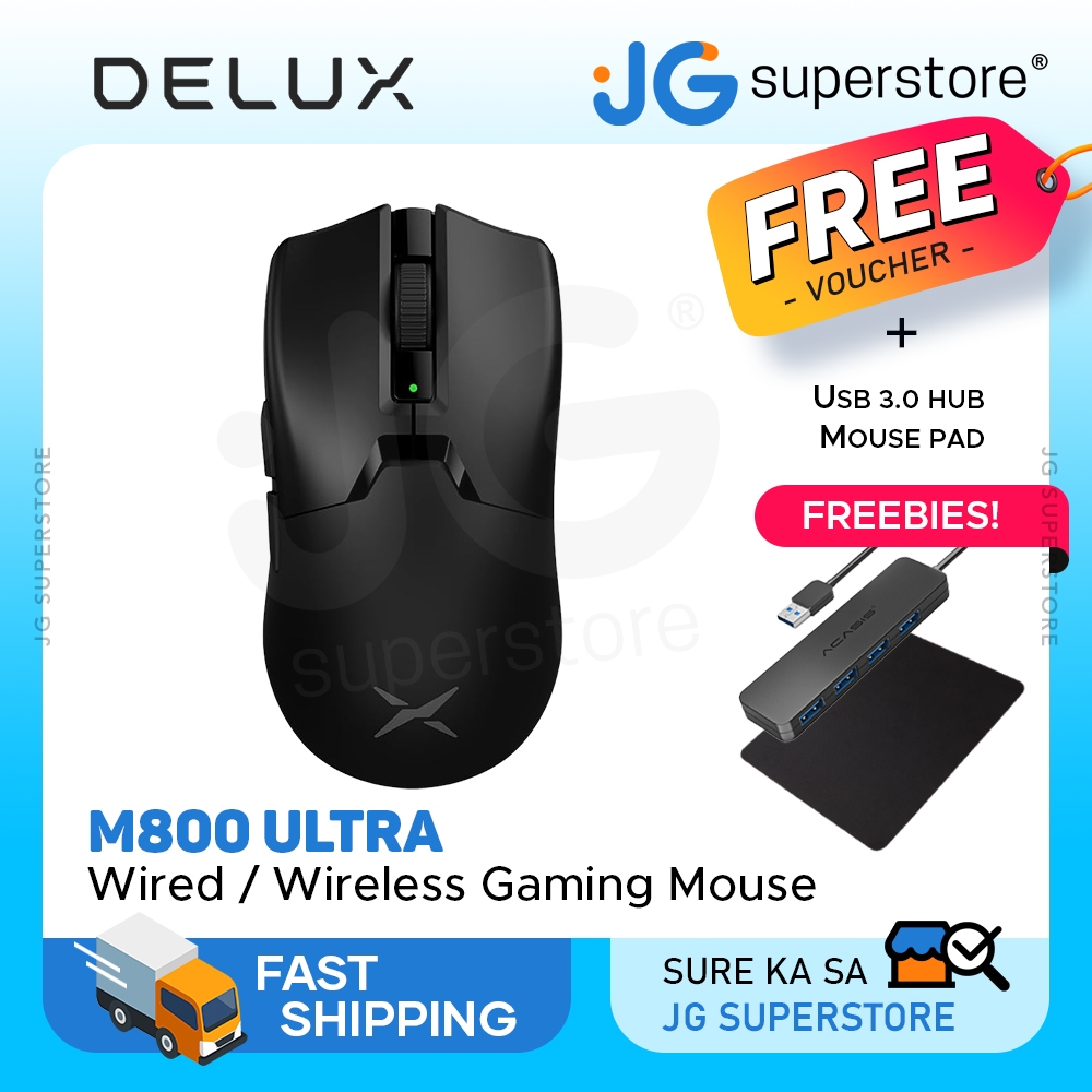 Delux M800 Ultra 2.4GHz Wireless / Wired USB Optical Gaming Mouse with Bluetooth - Black, White ...