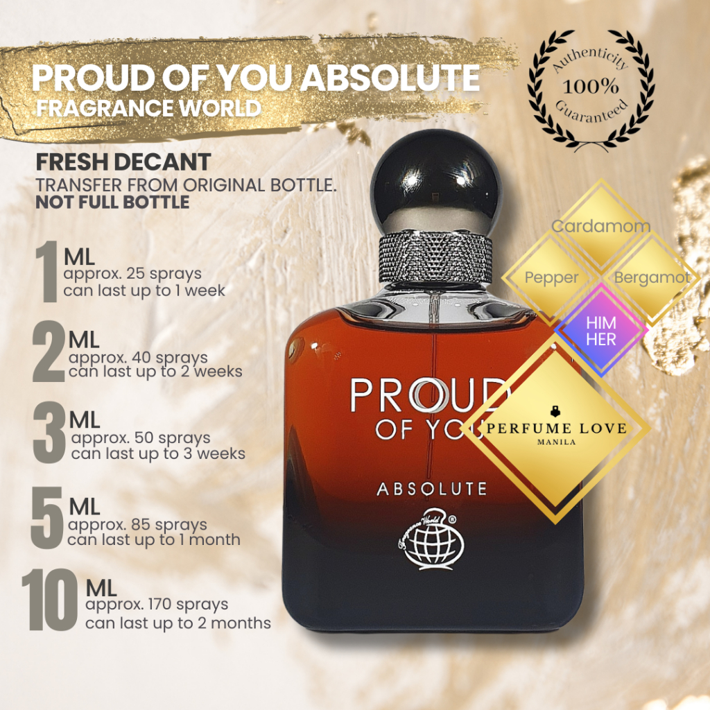 PERFUME DECANT Fragrance World Proud of You Absolute (SWY Absolute Dupe ...