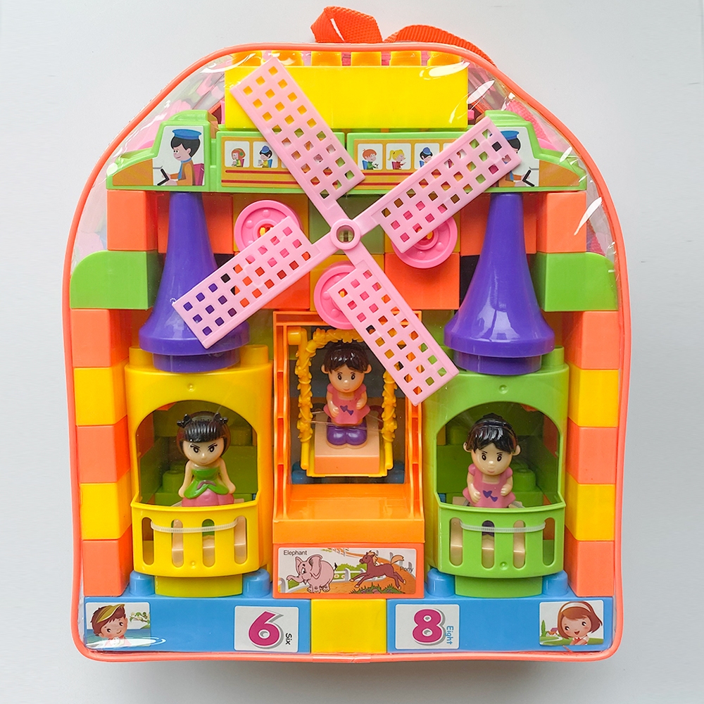 85pcs backpack Building Blocks For Kids Assemble Toys Castle Building ...