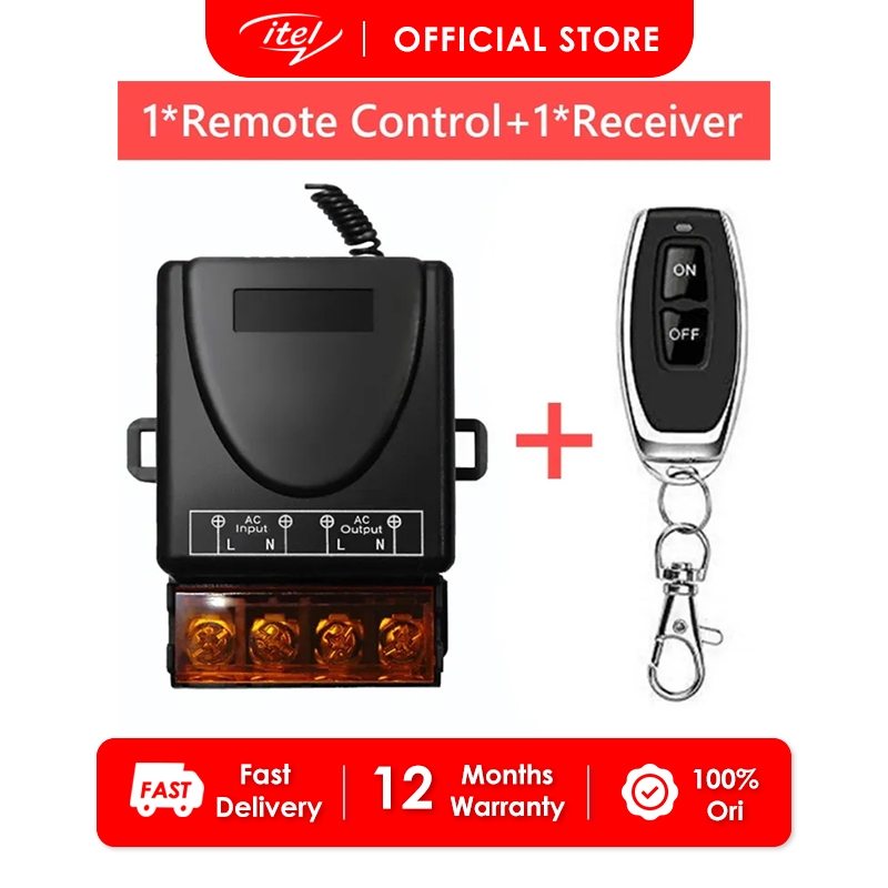 433MHz 220V Water Pump Remote Control Switch 1Ch 30A Receiver Module ON ...