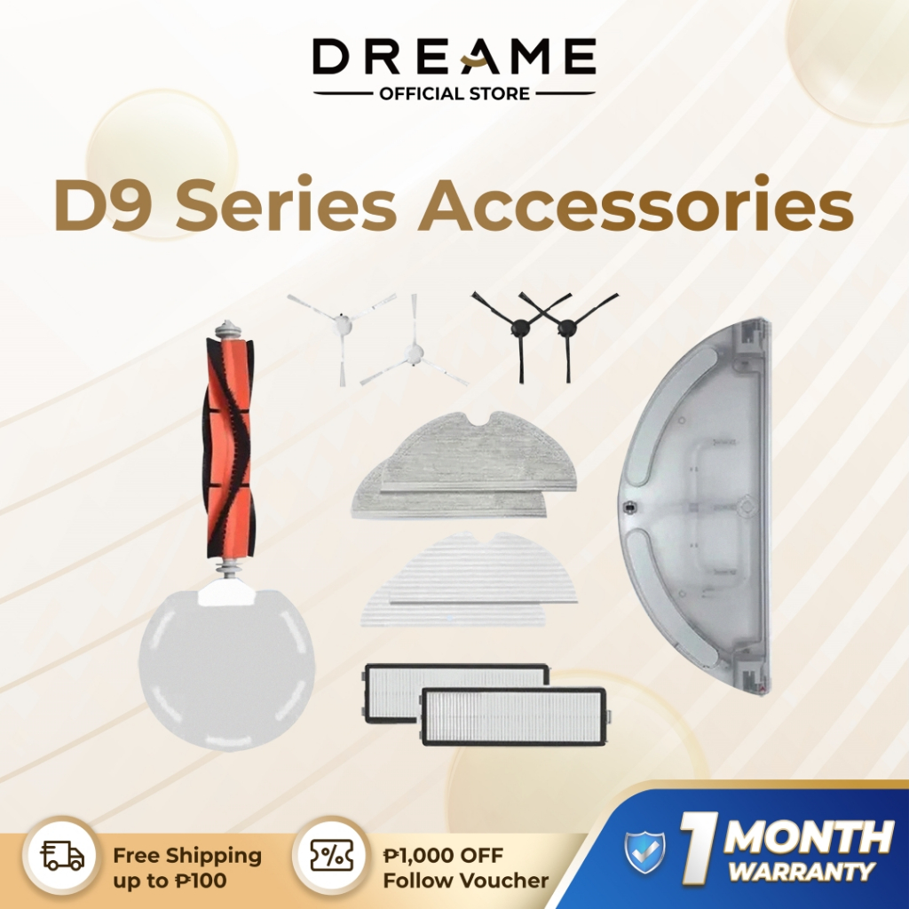 Dreame D9, D9 Pro, D9 Max Robot Vacuum Cleaner Accessories Main Brush Side Brush Mop Pad Dust ...