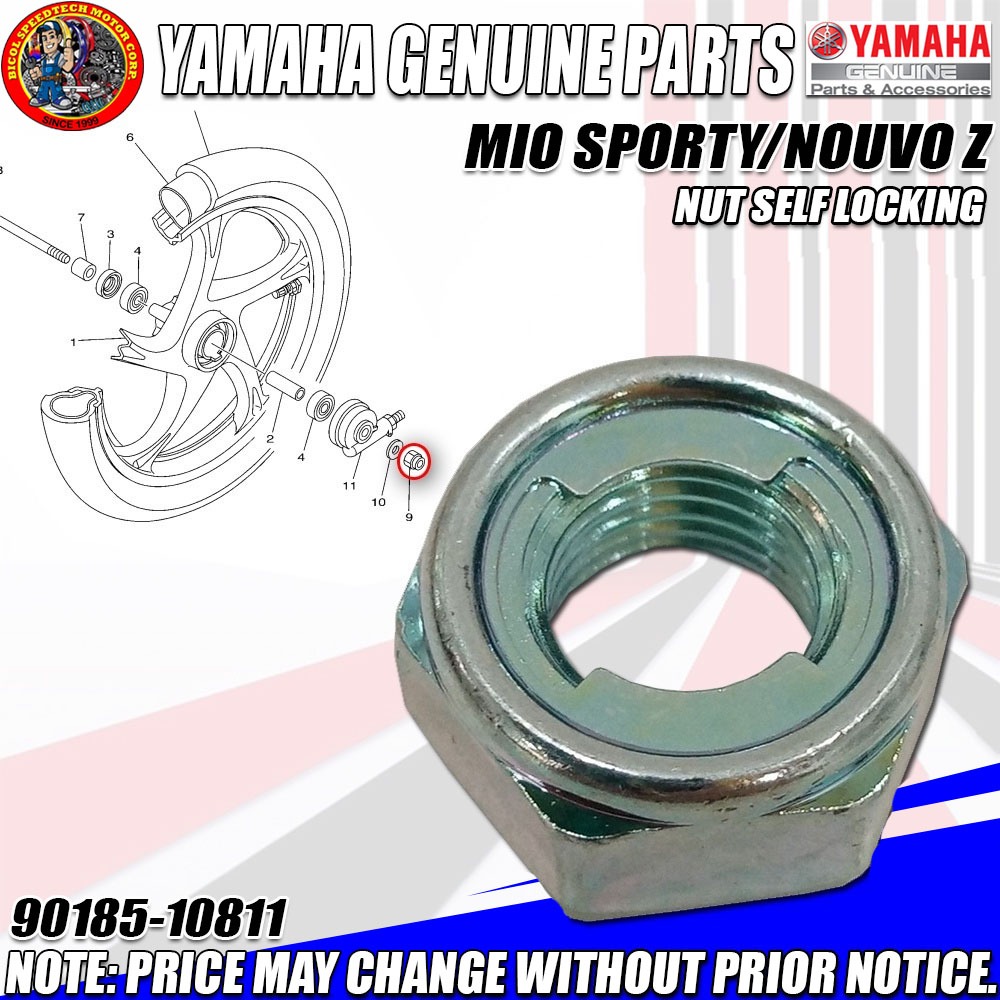 MIO SPORTY/NOUVO Z NUT SELF LOCKING (YGP) (Genuine: 90185-10811 ...