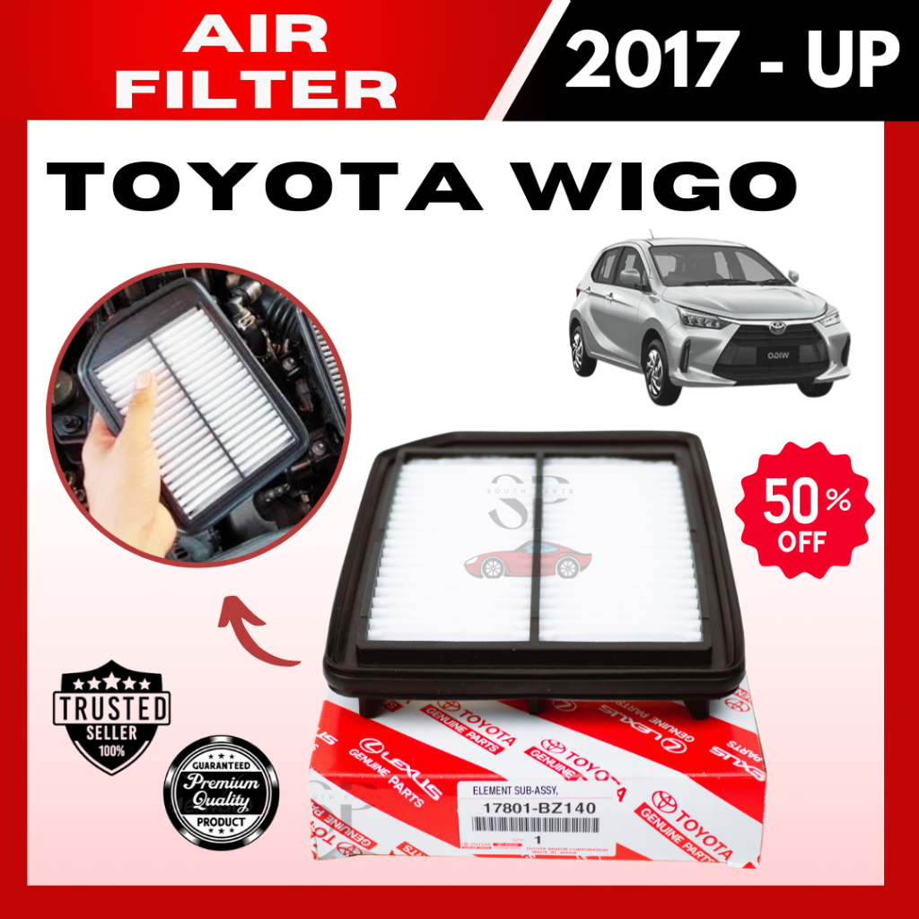 SUPER SALE! AIR FILTER for TOYOTA WIGO (2017-UP) (17801-BZ140) / cabin ...