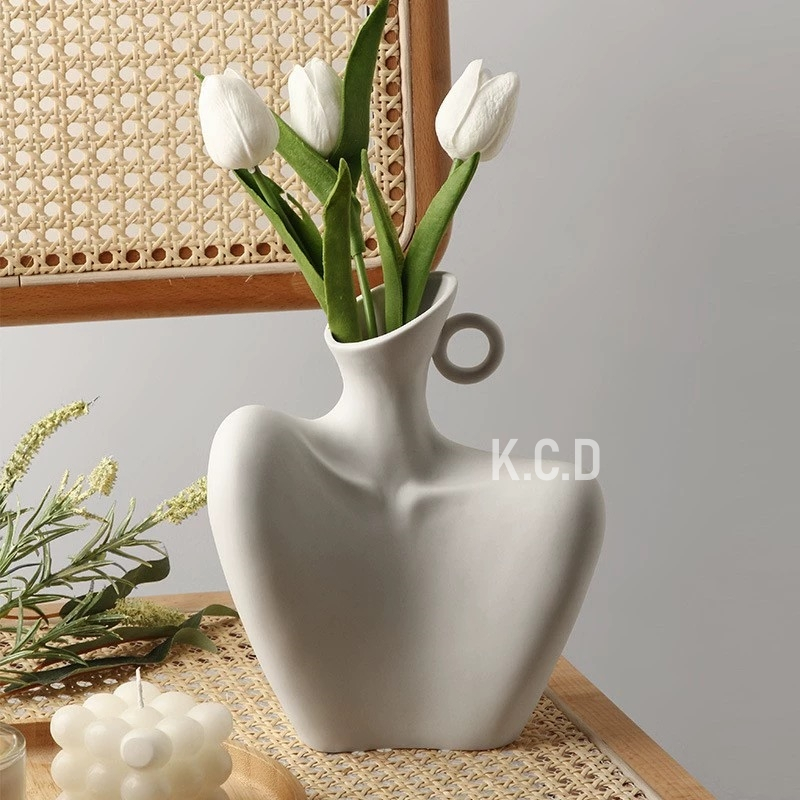 Ceramic Female Form Body Shape Flower Vase for Home Decor White ...