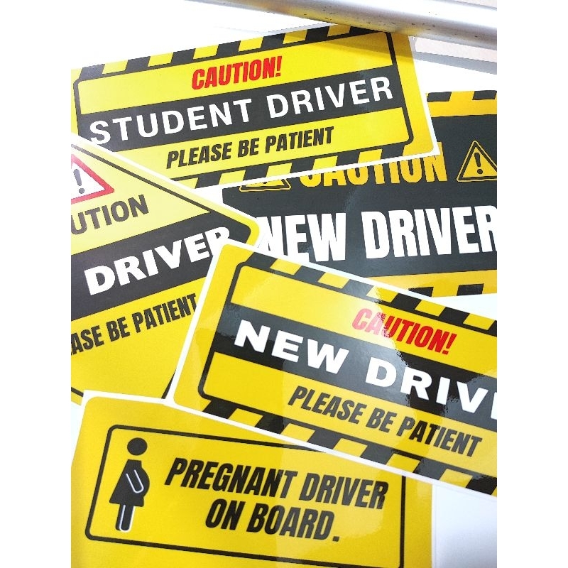 CAUTION for Car New, Pregnant, Student Driver (High Quality Vinyl ...