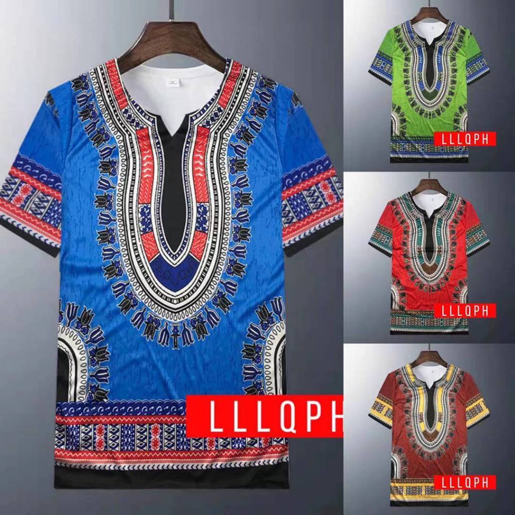 ICM T301 Halumna Black and White Dashiki Shirt (Random Colors) | Shopee ...