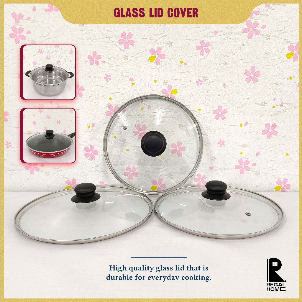 12cm To 40cm Glass Lid Cover Pan Pot Glass Lid Takip ng Kawali/Kaldero ...