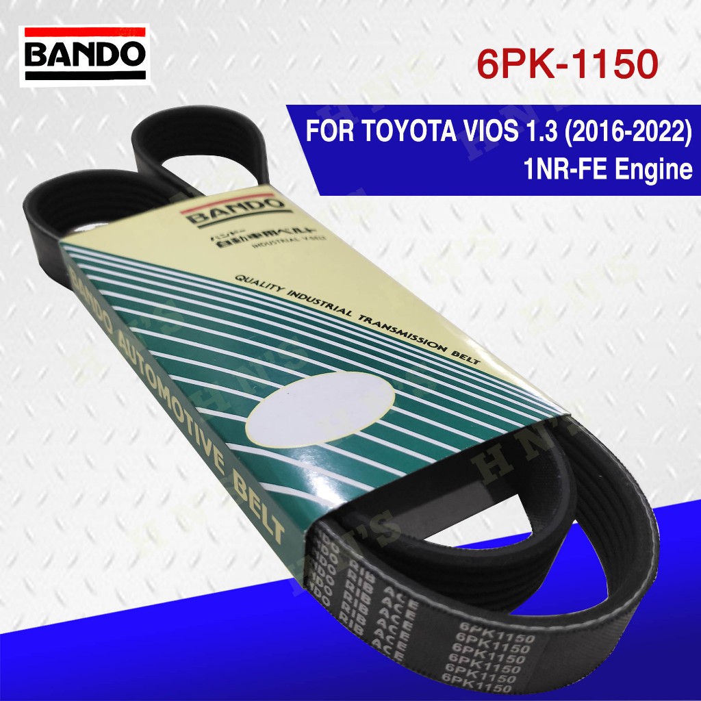 Bando Drive Belt 6PK-1150 for Toyota Vios 1.3 (2016 - 2022) 1NR-FE ...
