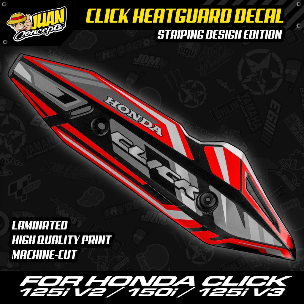 Honda Click Heatguard Decal Sticker STRIPING DESIGN | Shopee Philippines