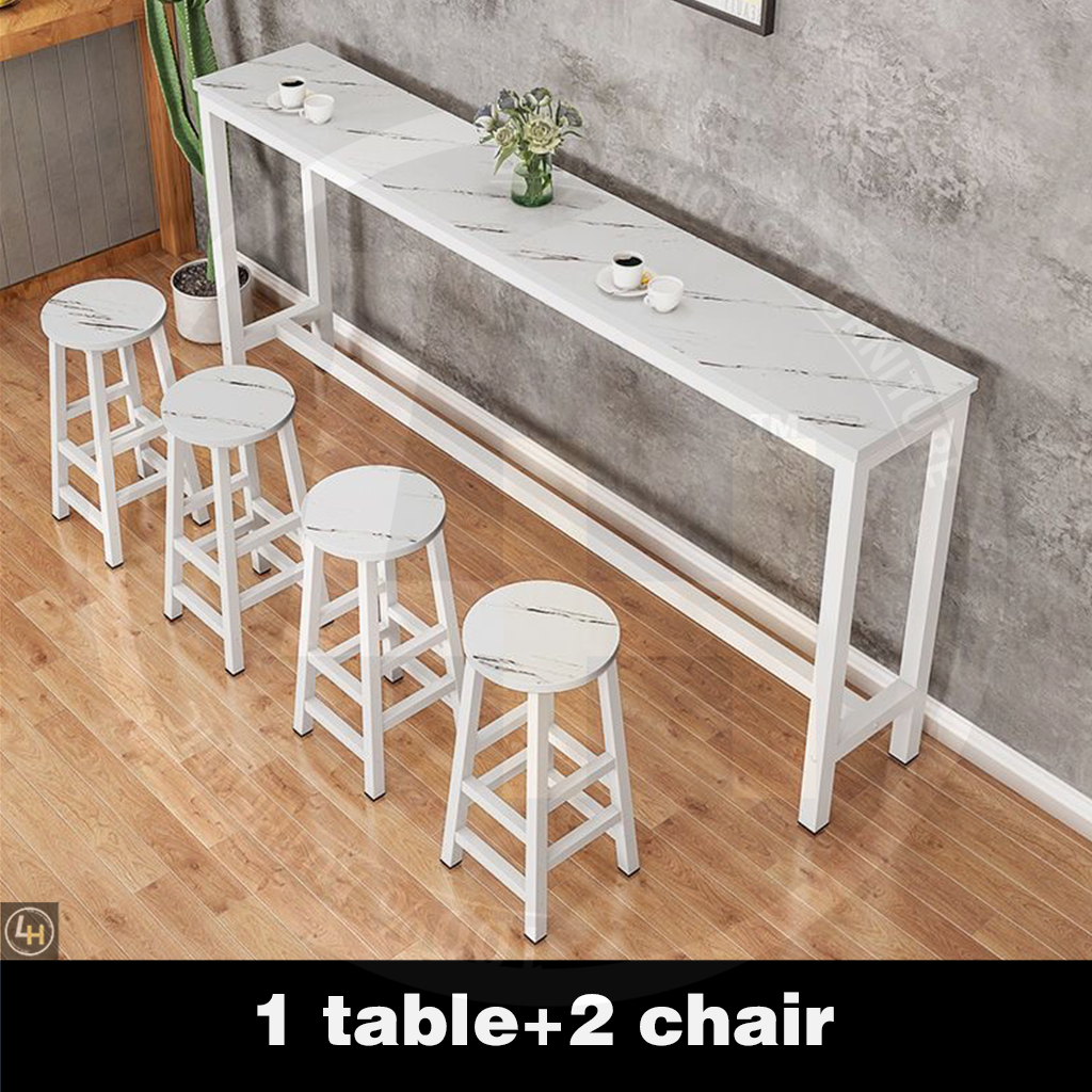 LIVING 1 x Bar Table & 2 x High Bar Stool / Dining Table / Long bar ...