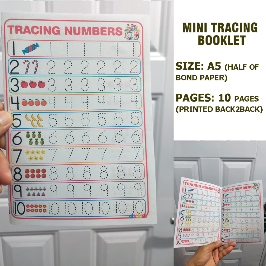 Tracing Mini Booklet, English Alphabet, Numbers 1-10, Shapes, Lines ...