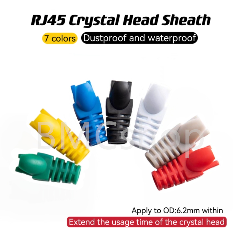 7 colors 100pcs RJ45 crystal head claw type sheath network cable ...