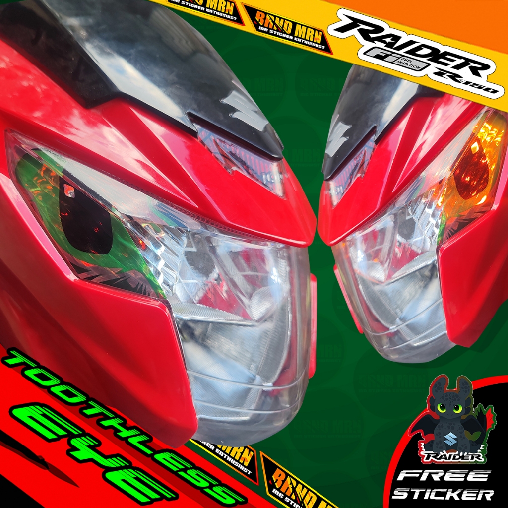 Suzuki Raider FI 150 Toothless eye sticker tint protector | Shopee ...