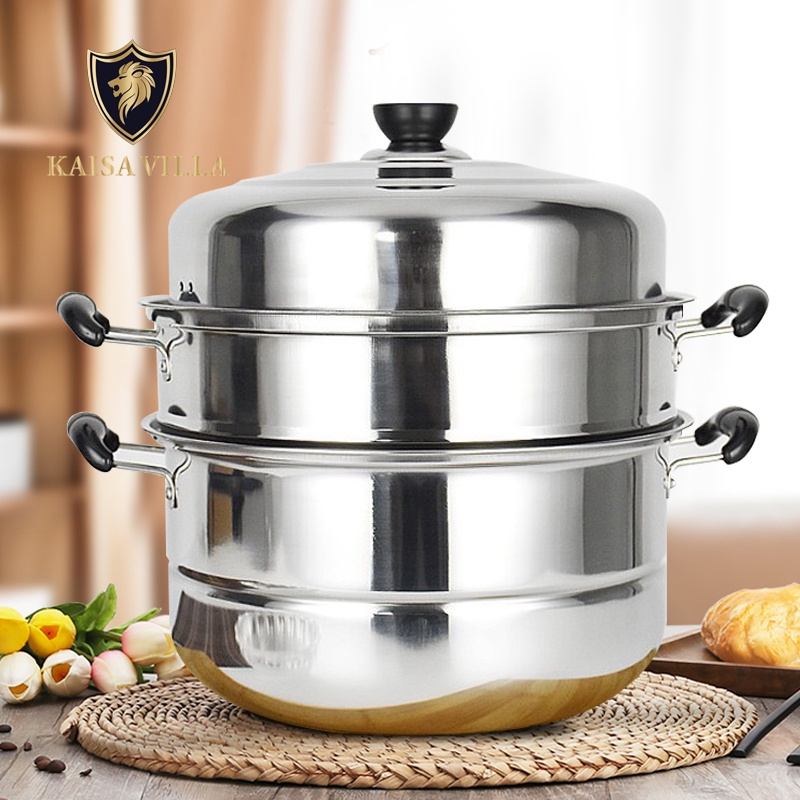Kaisa Villa steamer 3 layer stainless food steamer stainless 26cm ...