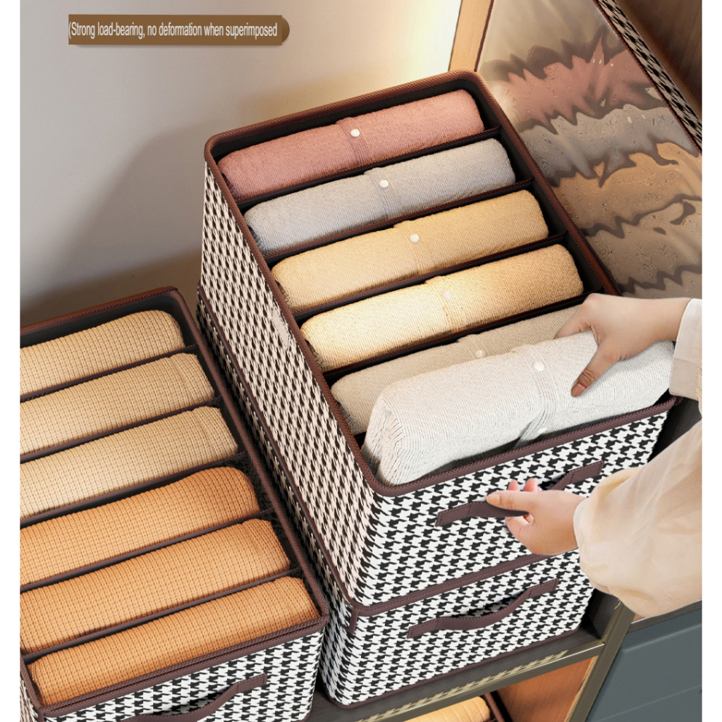 M&A 1pc Foldable underwear storage compartment with lid cell, fabric ...