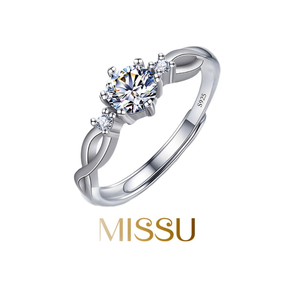 Missu 925 Silver Diamond Infinity Promise Ring for Women Adjustable ...