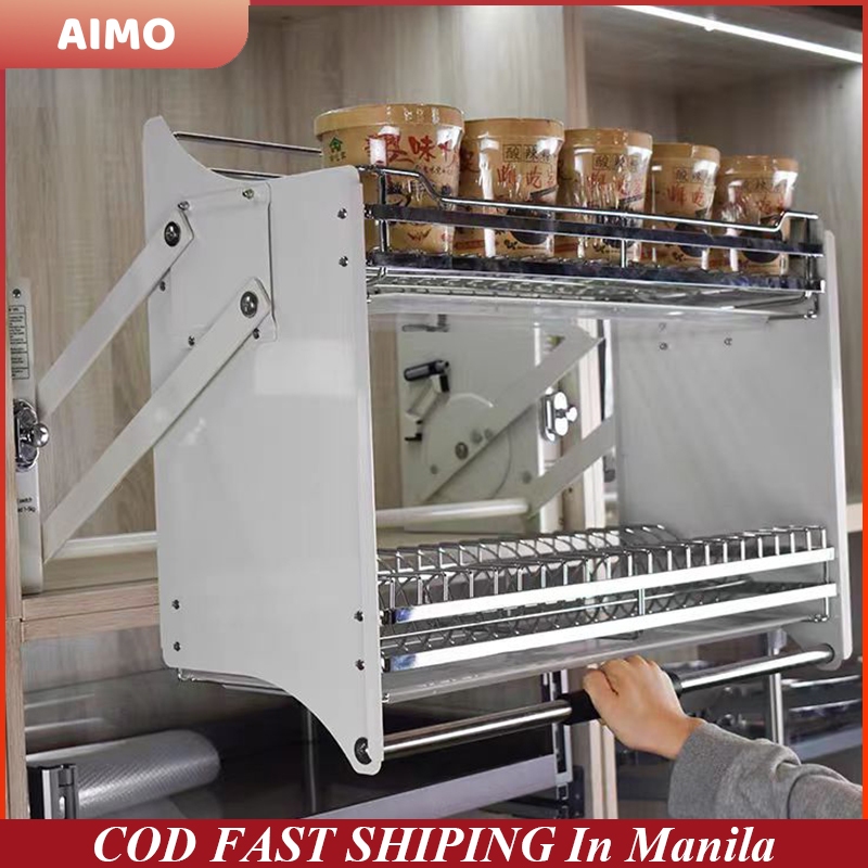 Pull Down Dish Rack Kitchen Organizer 304 Stainless Steel Pull Down ...