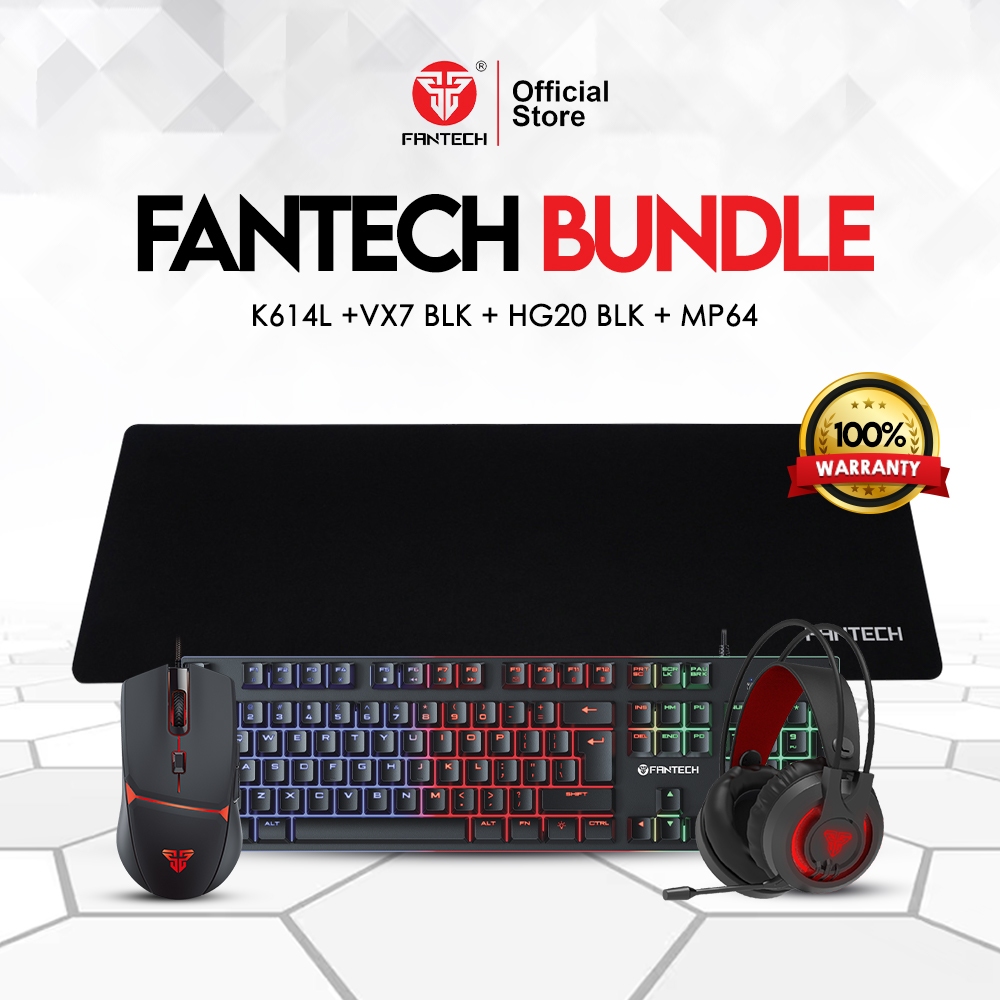Fantech 4in1 Bundle K614L Gaming Keyboard VX7 Gaming Mouse HG20 Gaming ...