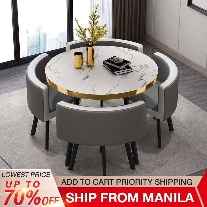 80CM diameter + four stools reception desk office leisure small square ...