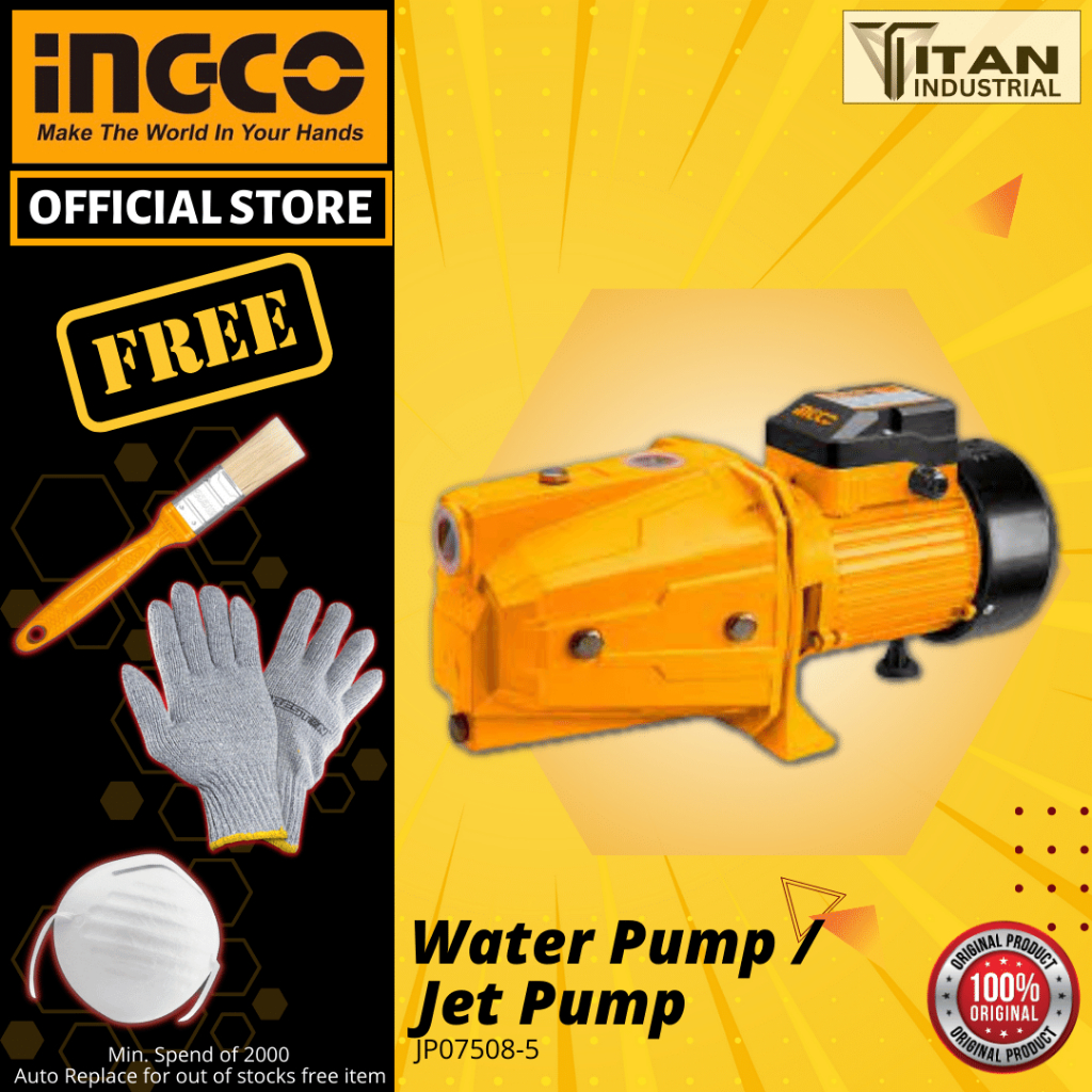 INGCO Water Pump / Jet Pump 750W 1HP JP07508-5 • Tm ss | Shopee Philippines