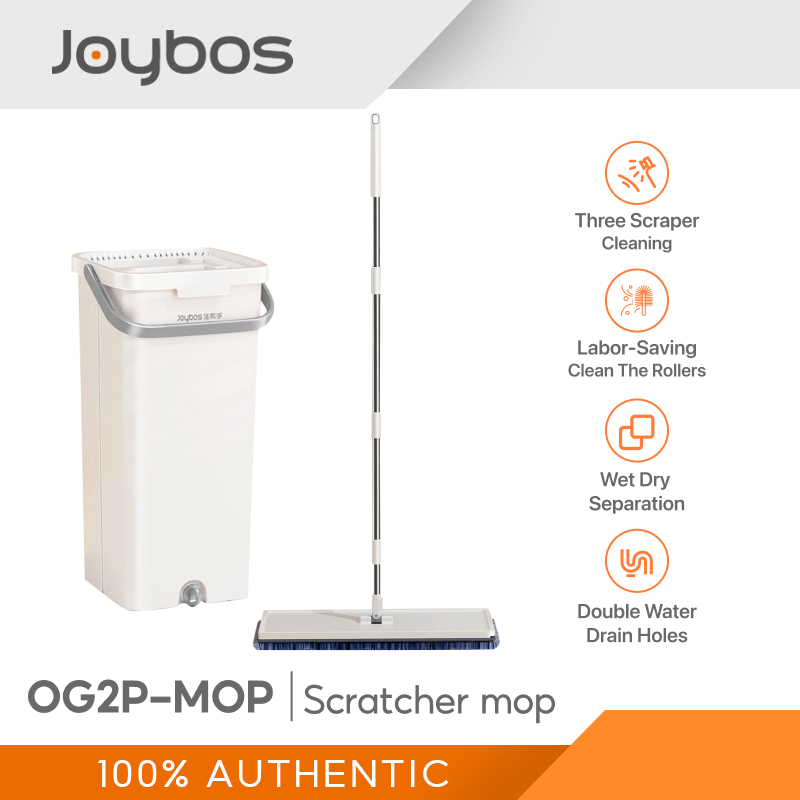 Joybos Floor Mop OG2P Self Wash Squeeze Dry Flat Mop 2in1 360 Spin Mop ...