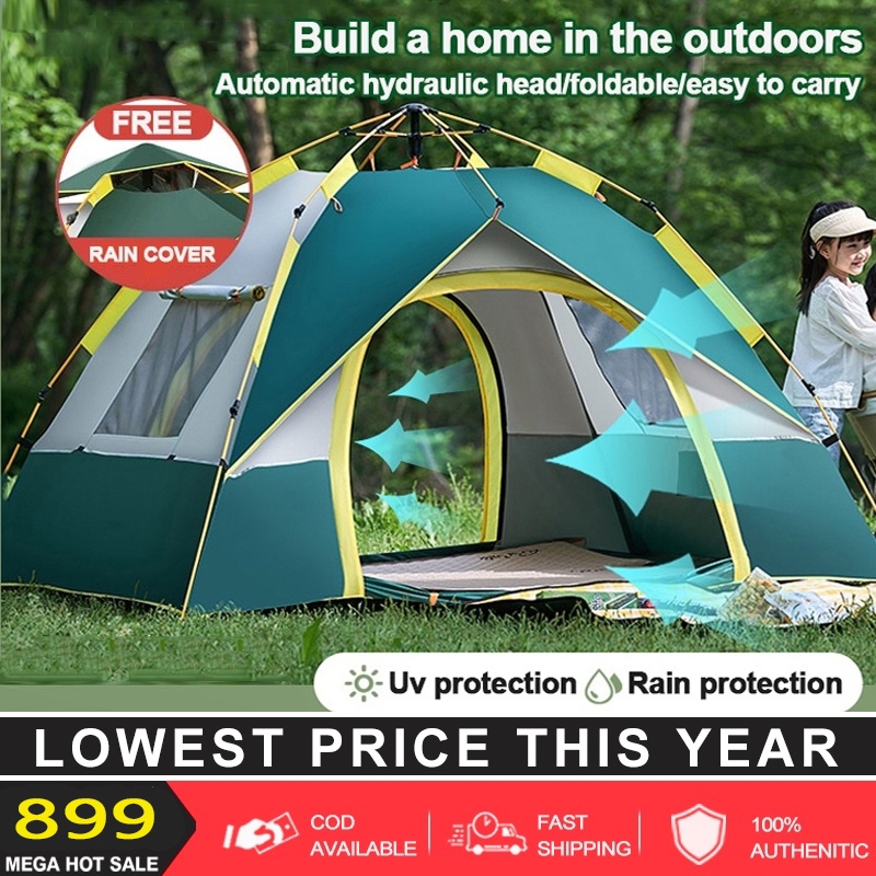Tent 3-5 Persons Pop up Waterproof Automatic Tent Outdoor Foldable Dome ...