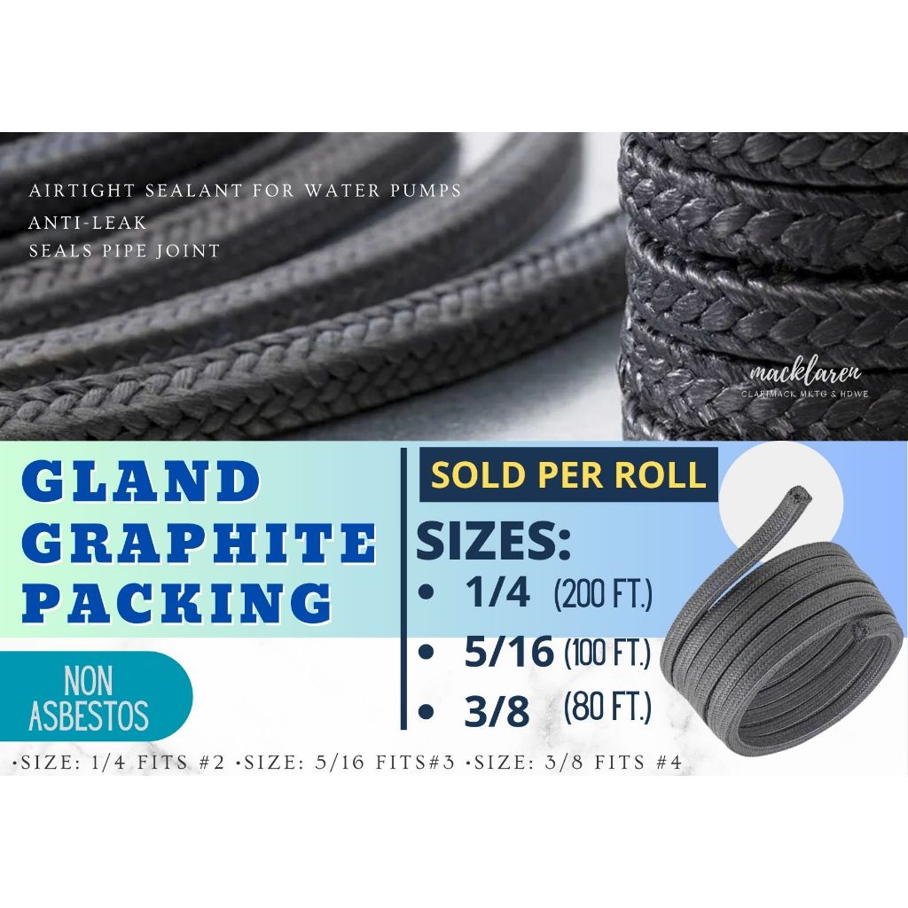 Graphite Non Asbestos - Sold per ROLL - Gland Packing Para sa Bomba ng ...